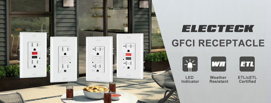 ELECTECK 15 Amp & 20 Amp TR GFCI Outlets, WR GFI Receptacles